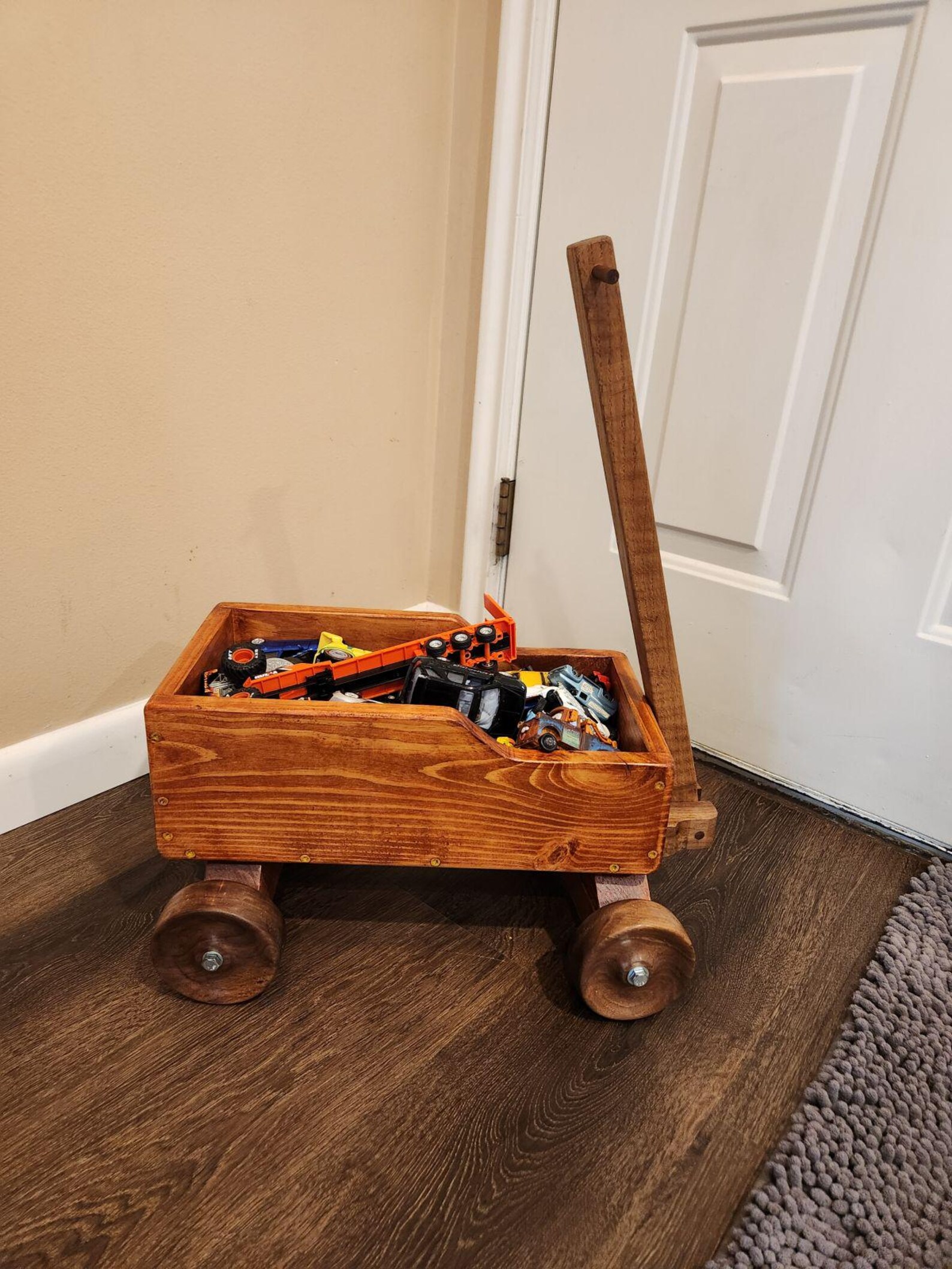 Vintage Wood Toy Wagon - Etsy