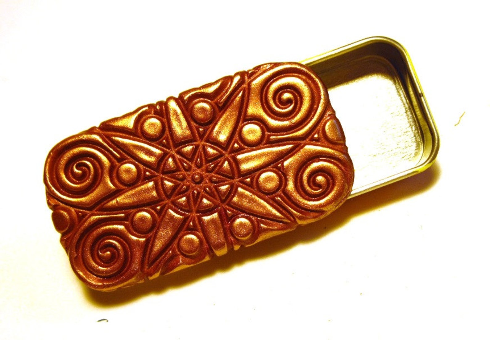 MINI Pill Box Bronze Tone Medieval Design Spiral Swirls Metal - Etsy
