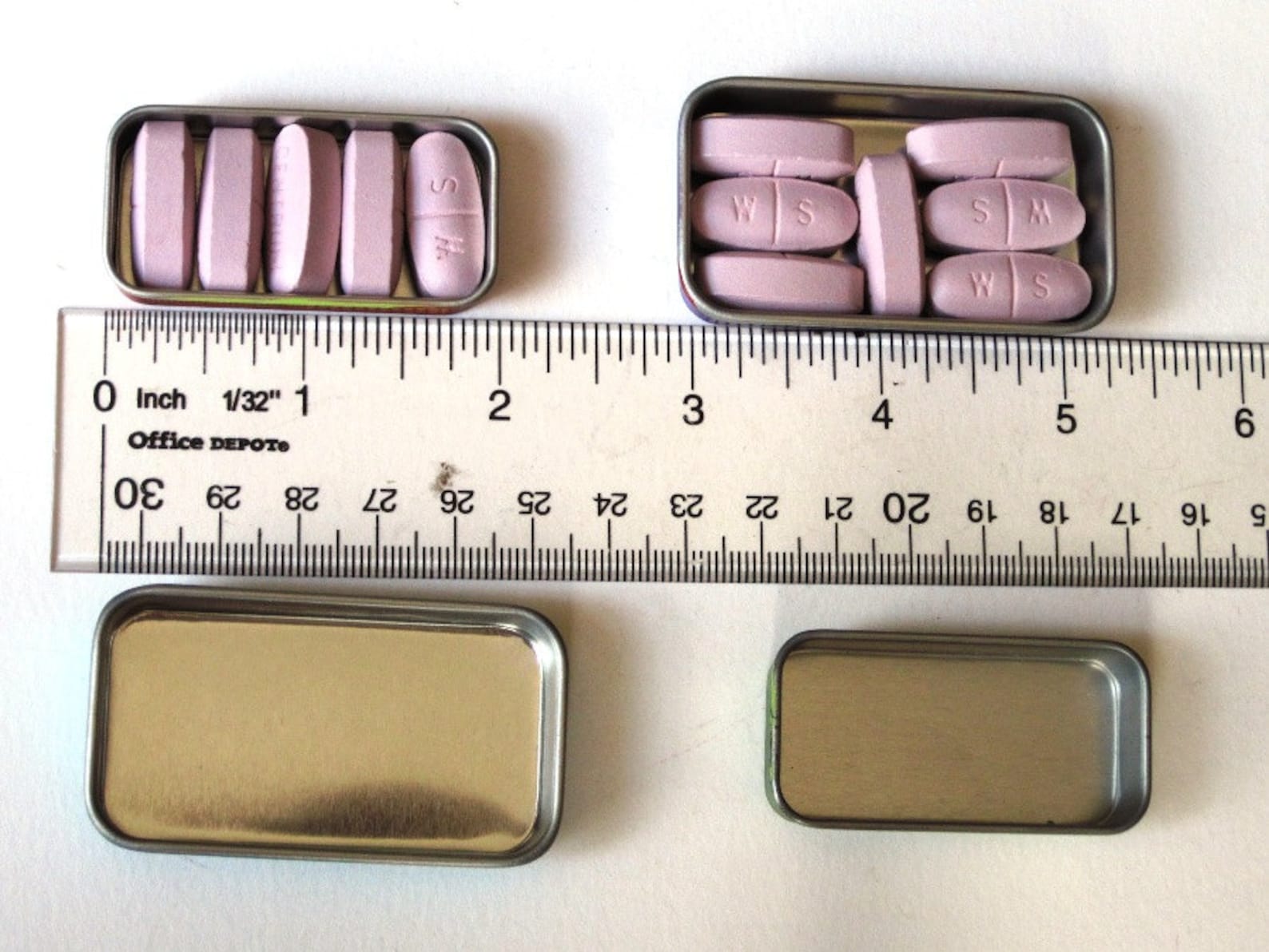 MINI SIZE Metal Slide Top Pill Box Gold Rococo Pattern Unique Handmade ...