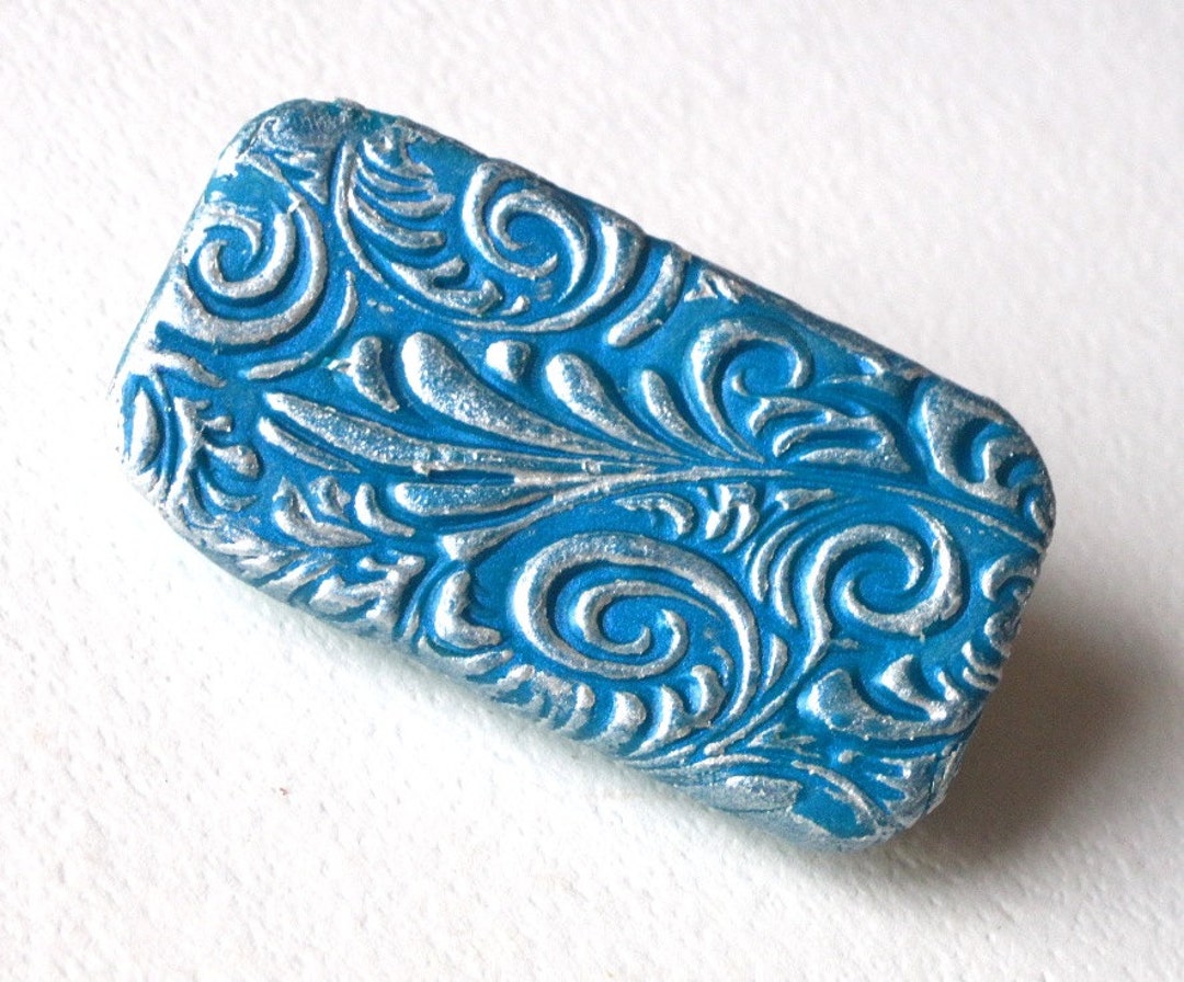 MINI Pill Box Teal Blue and Silver Rococo Elegant Purse Accessory ...