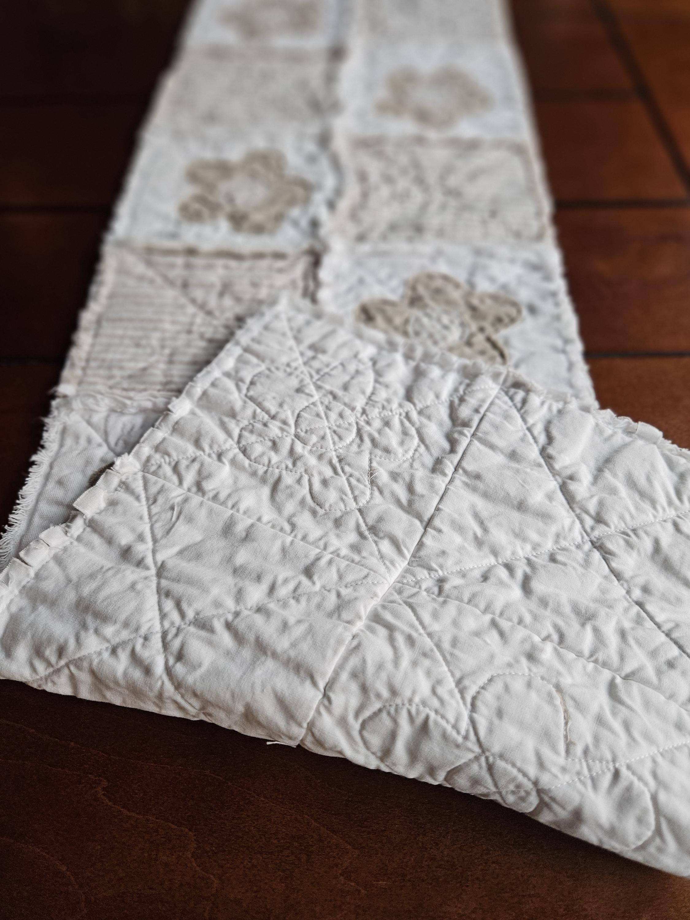 Flower Table Runner, Rag Quilt Table Runner, Spring Decor, Table Runner ...