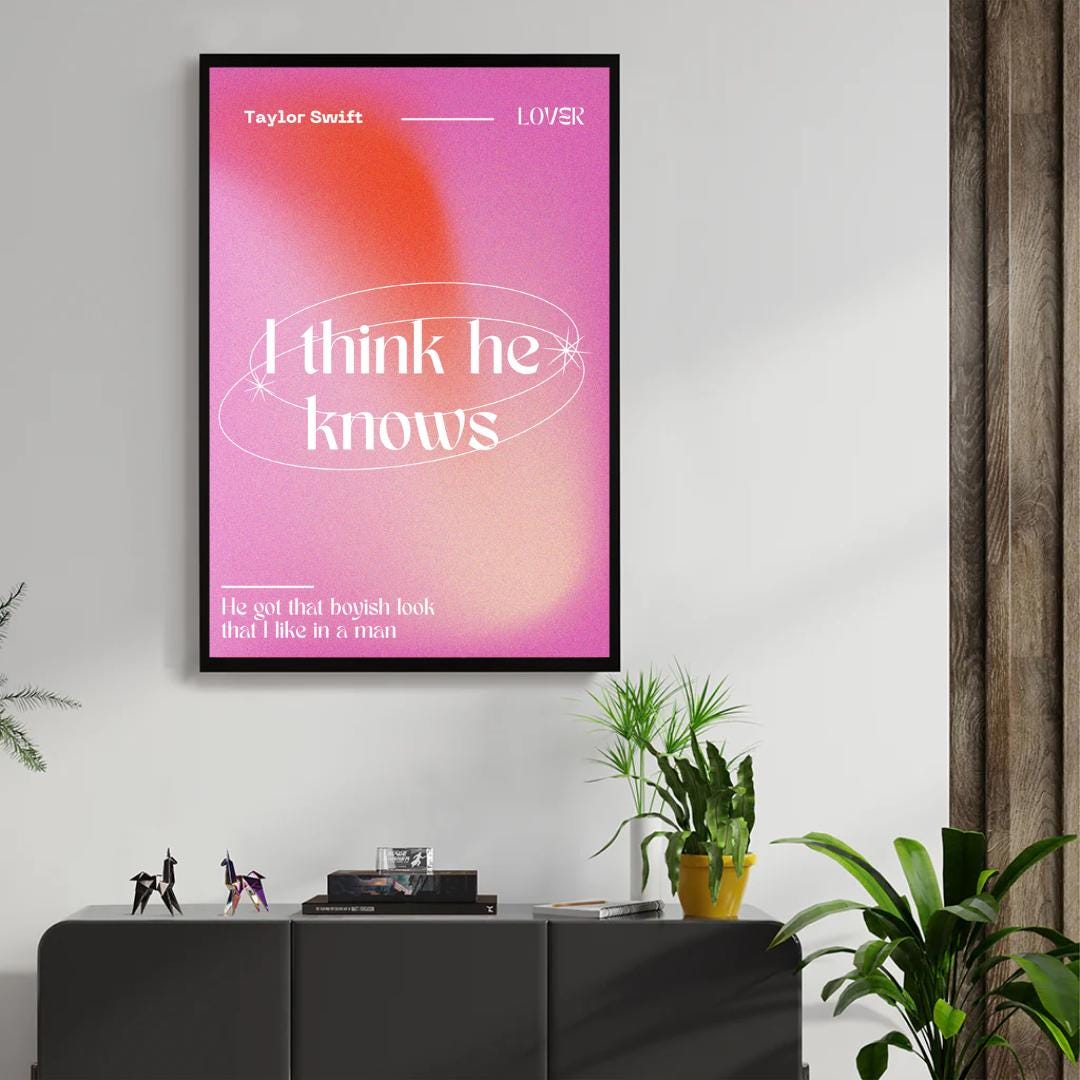 Taylor Swift Poster Lover I Think He Knows Vintage - Etsy