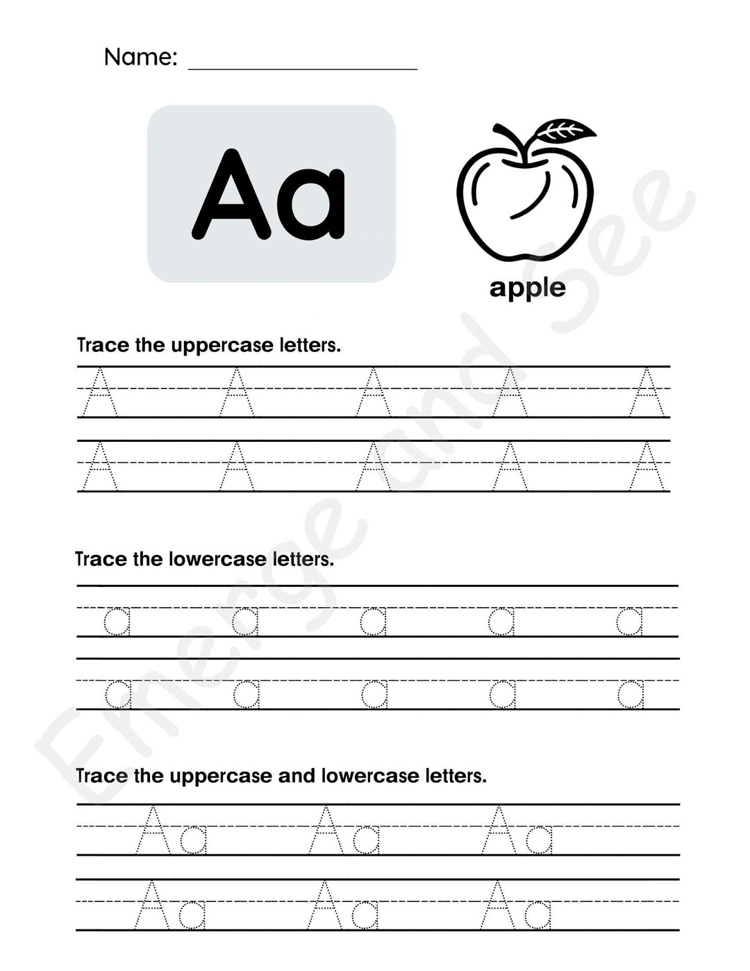 Alphabet Letter Tracing Worksheets, Uppercase & Lowercase Tracing ...