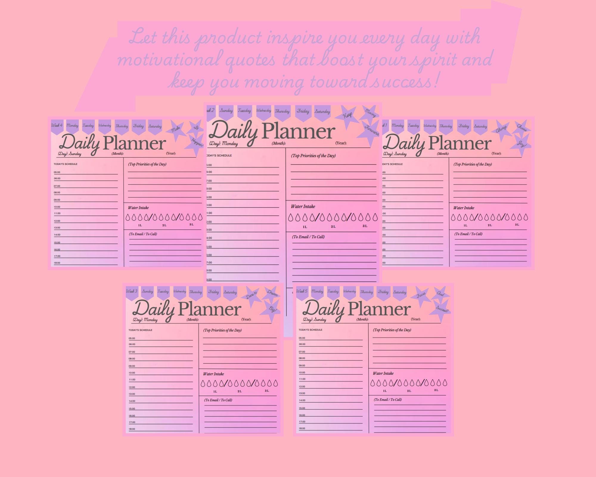 Cute Aesthetic Undated Digital Monthly Planner-printable PDF With ...