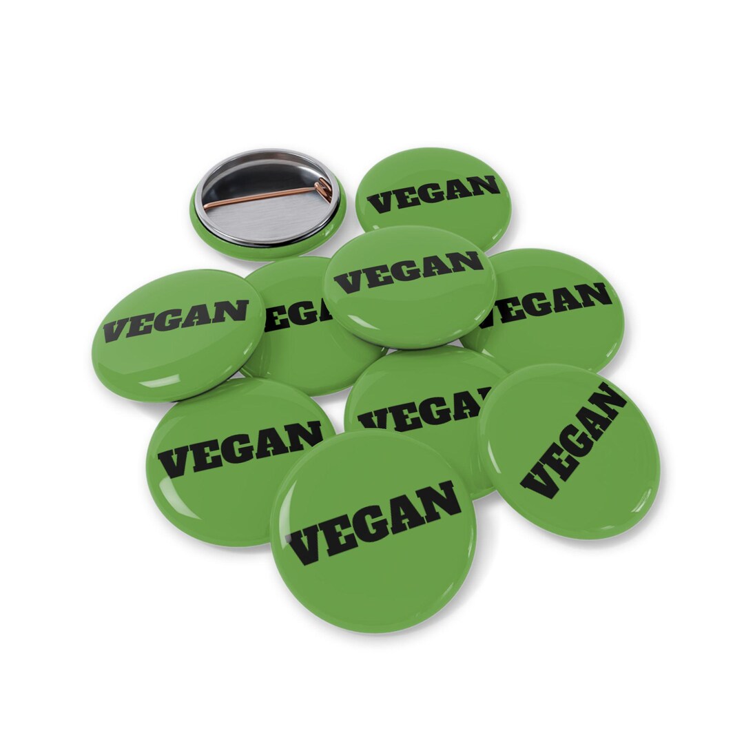 Vegan Pin, Vegan Button, Vegan Badge, Vegan Accessory Animal Lover Gift ...