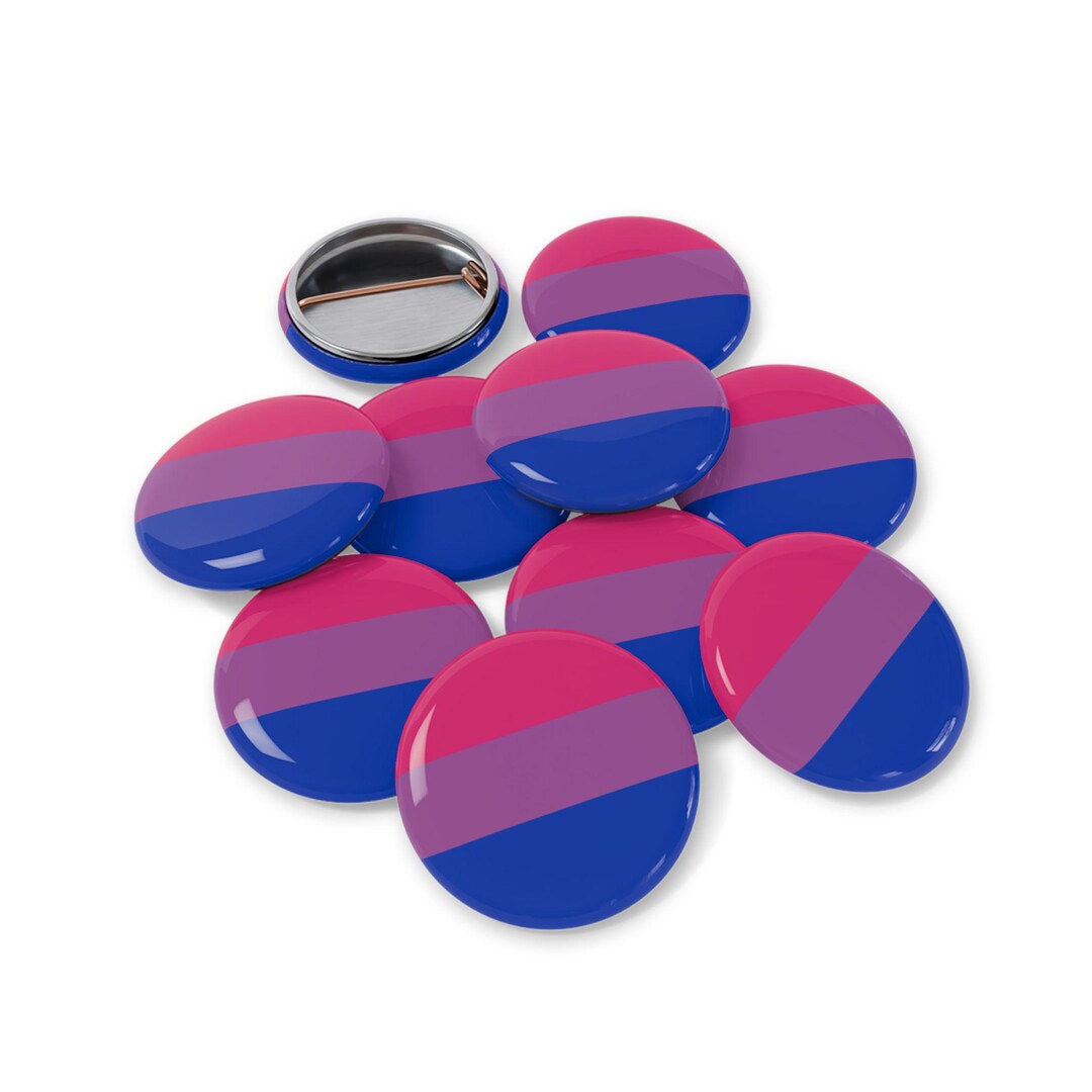 Round Pins, Bi Pride Flag Colors, LGBTQ+ Accessories, Enamel Pins ...