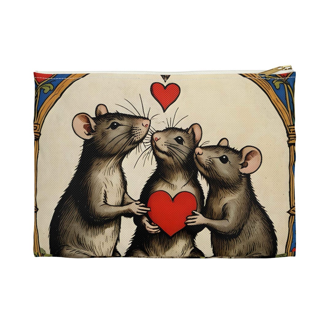 Medieval Rat Trio Accessory Pouch, 3 Rats Friendship Symbol, Polyamory ...