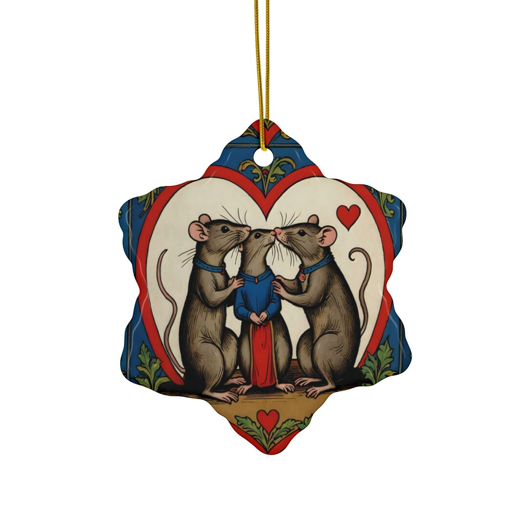 Medieval Rat Three Best Friends or Polyamory Rats Ceramic Ornaments ...