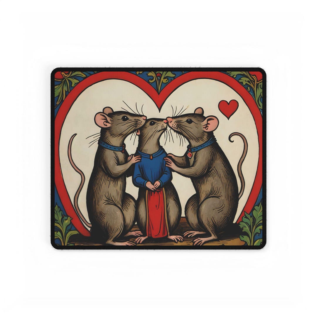 Whimsical Rat Desk Mat - Medieval Mouse Lovers Gift, Cute Office Decor ...