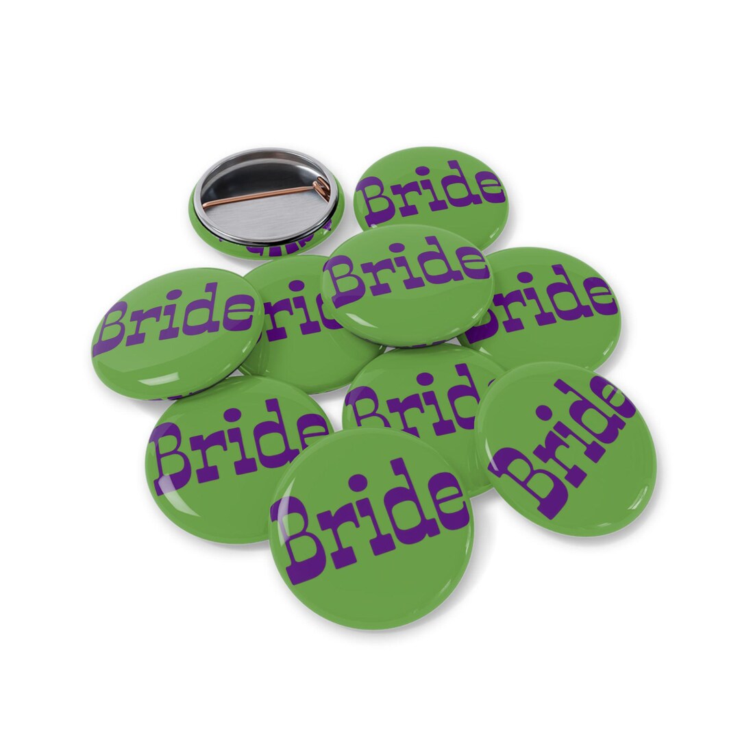 Bride Round Pins, Wedding Party Bridesmaid / Maids of Honor Bride Squad ...