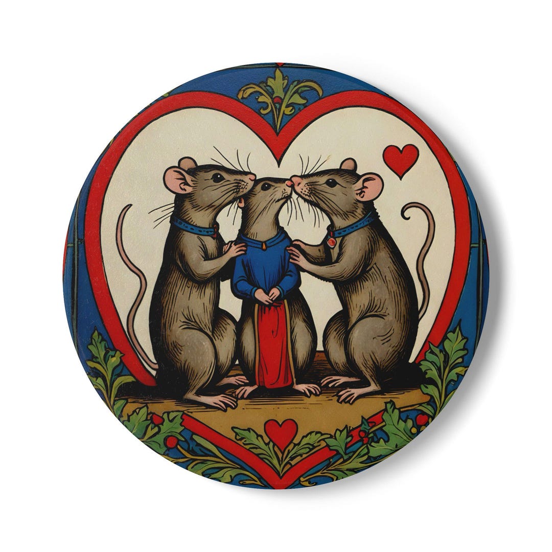 Ceramic Coaster - Medieval Fun Rat Trio, Three Best Friends, 3 Rats ...