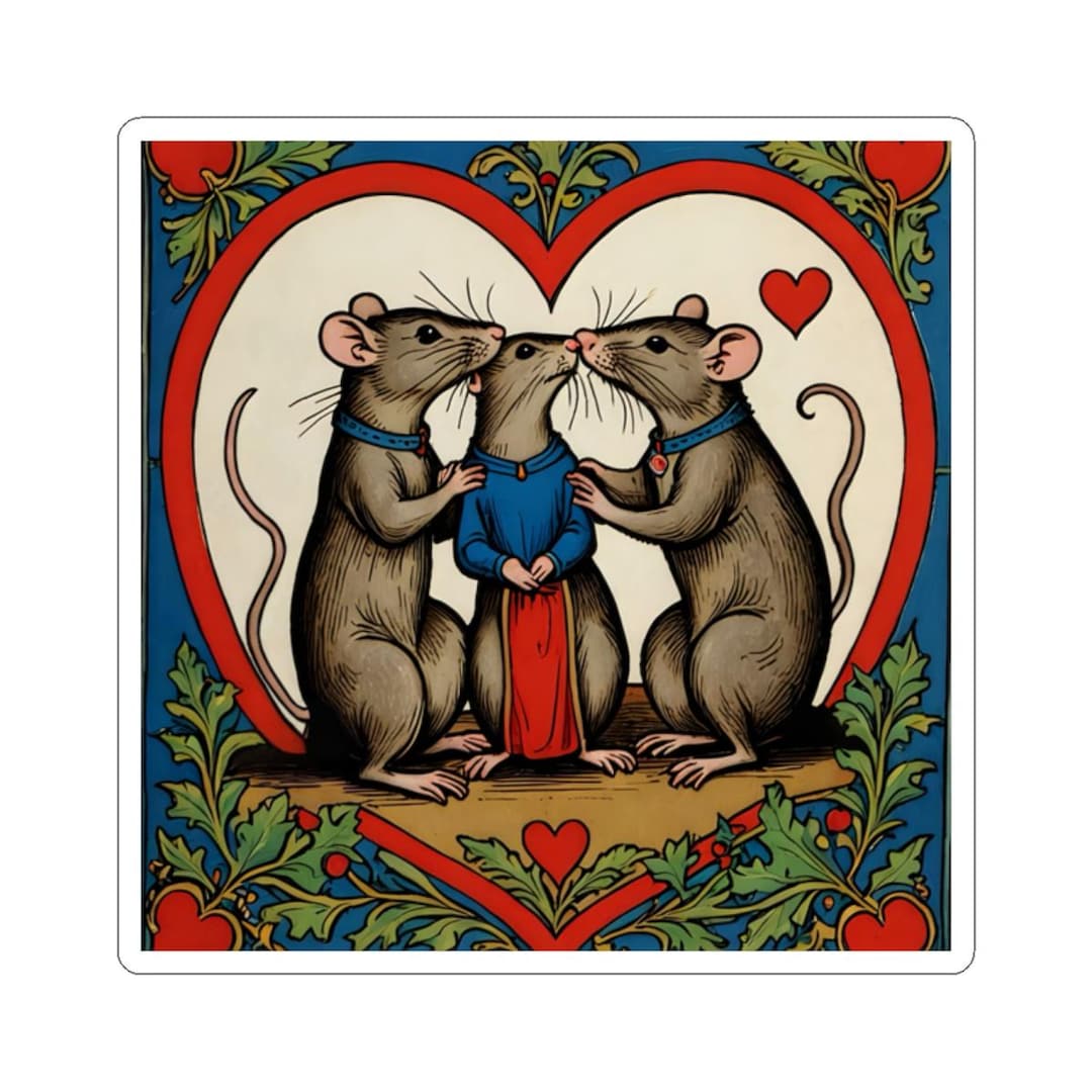 Kiss-cut Stickers, Medieval Rat Trio, 3 Rats Friendship, Poly ...