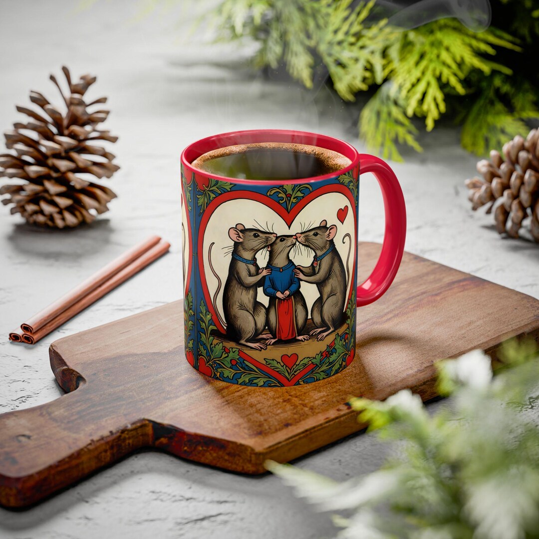 Medieval Rat Mug, Trio Friendship Gift, Colorful Mugs Poly Gift, Three ...