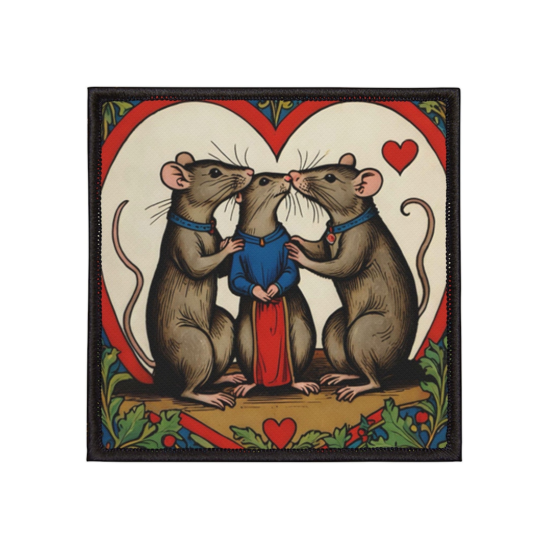 Iron-on Patches - Medieval Rat Trio Friendship Symbol Patch, Polyamory ...