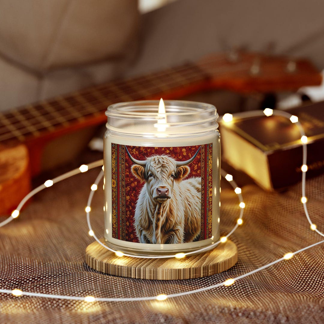 Scented Candles, Highland Cow Design, Animal Lover Gift, Farmhouse ...