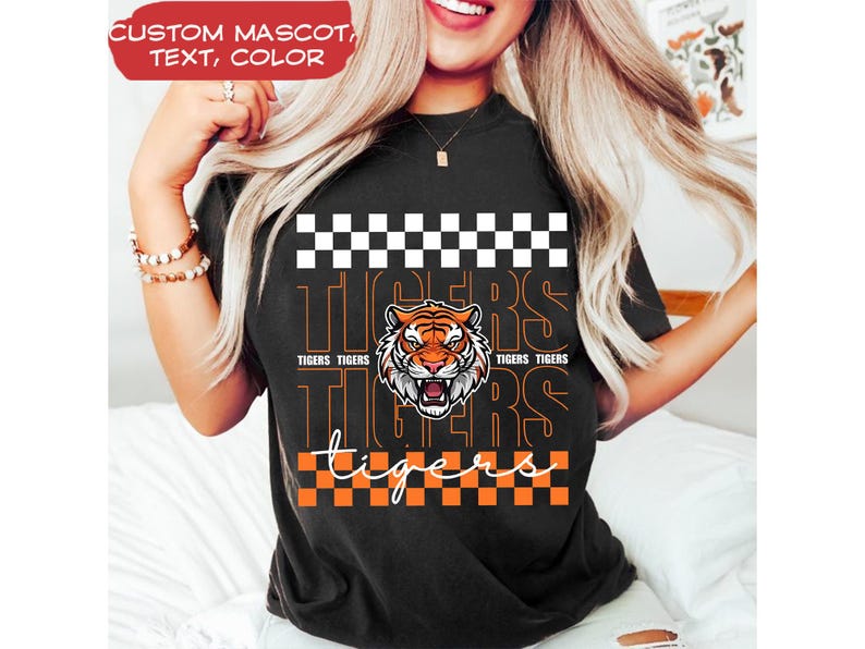 Tigers Mascot T-shirt, School Spirit Team Tee, Tigers Logo Shirt ...