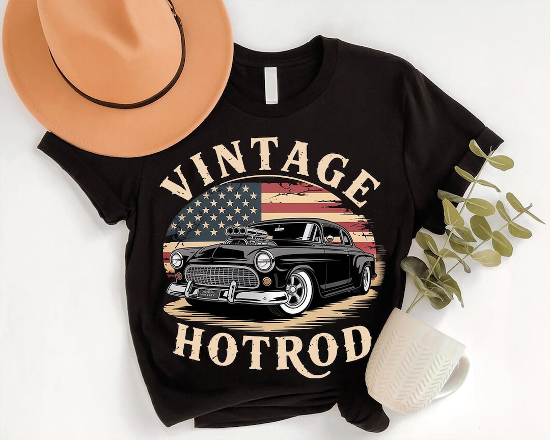 Vintage Hot Rod Shirt: American Flag Retro Muscle Car Tee - Etsy