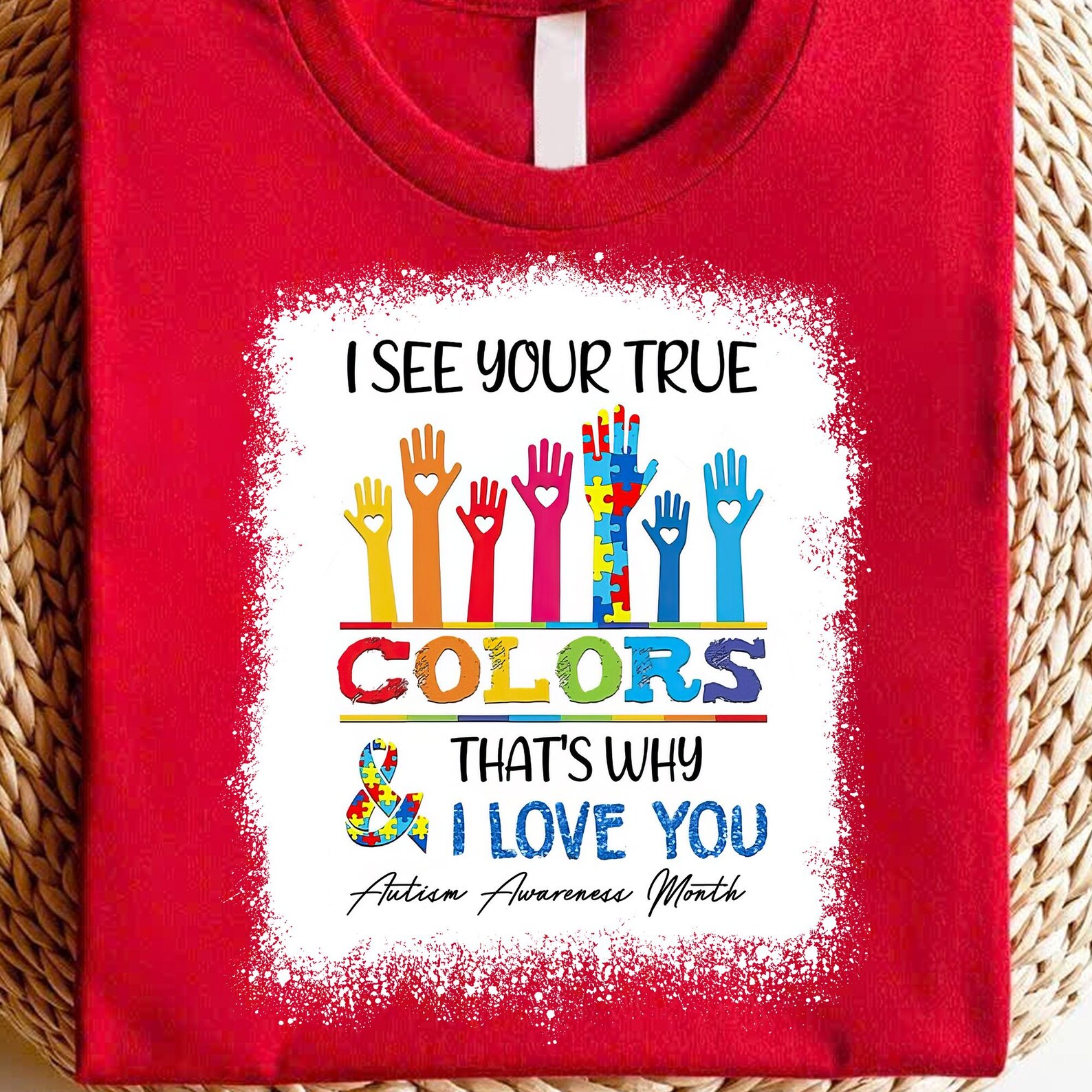 I See Your True Colors Autism Awareness Shirt – Colorful Puzzle Heart ...