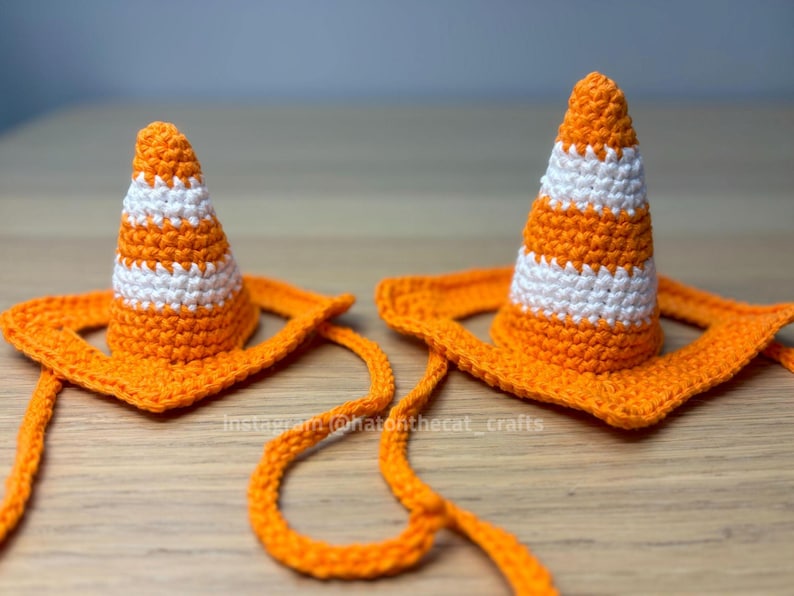 CROCHET PATTERN Crochet Traffic Cone Cat Hat, Cute Pet Hat Crochet ...