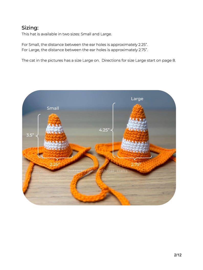 CROCHET PATTERN Crochet Traffic Cone Cat Hat, Cute Pet Hat Crochet ...