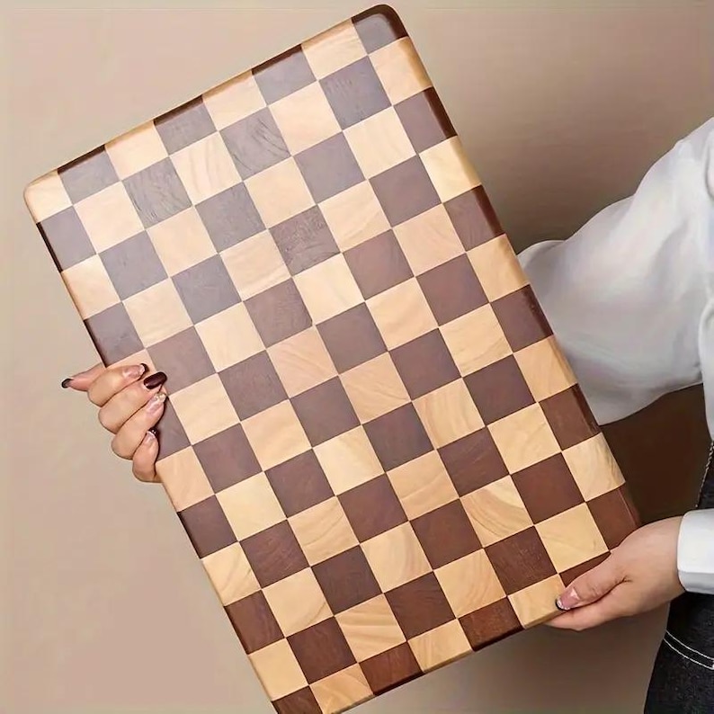 Checkerboard Cutting Board, Handmade Cutting Board, Eco-friendly Wooden ...