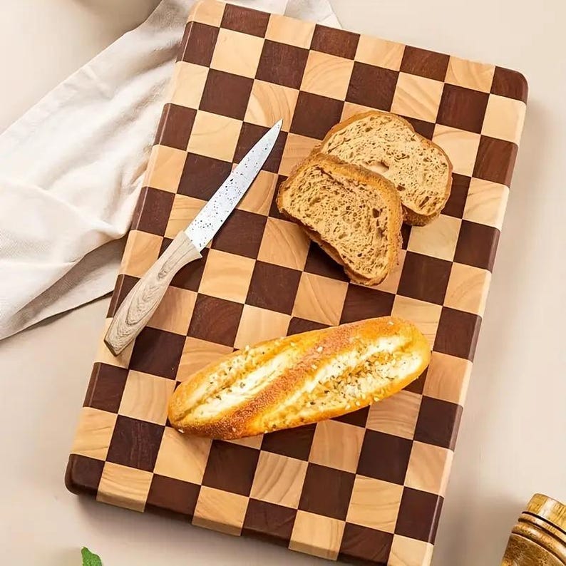 Checkerboard Cutting Board, Handmade Cutting Board, Eco-friendly Wooden ...