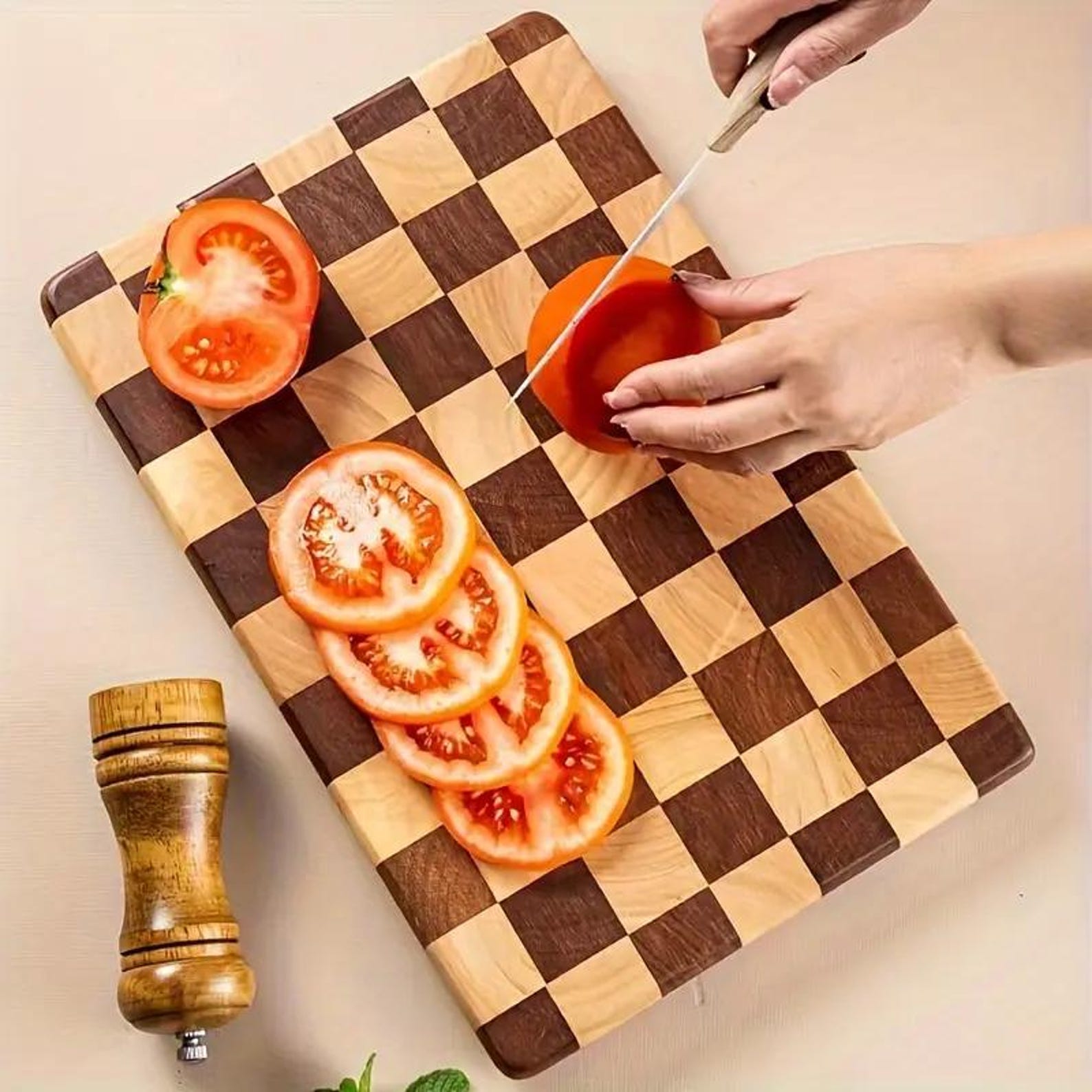 Checkerboard Cutting Board, Handmade Cutting Board, Eco-friendly Wooden ...