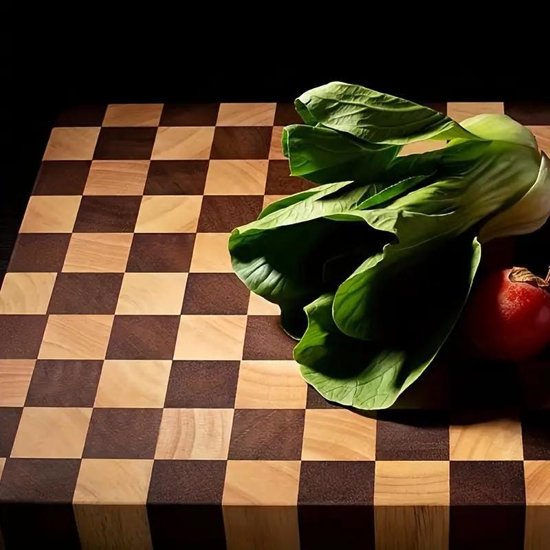 Checkerboard Cutting Board, Handmade Cutting Board, Eco-friendly Wooden ...