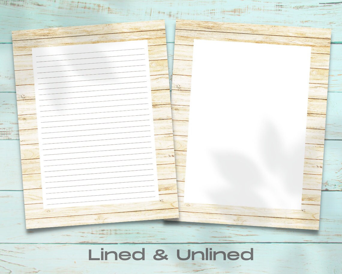 Woodgrain Printable Stationary Set, Printable Stationary Paper ...