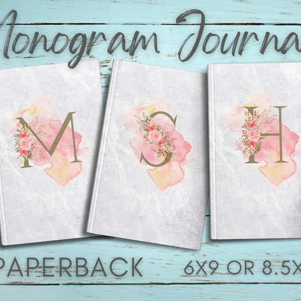 Monogram Journal - Etsy