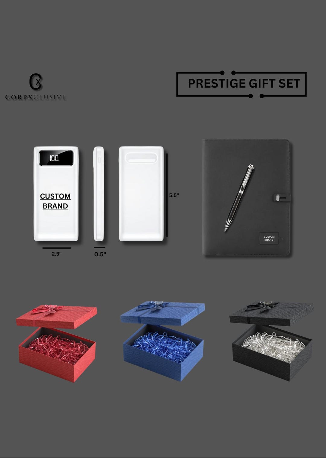 Gift Set Portable Charger Pen Notebook Gift Corpxclusive - Etsy