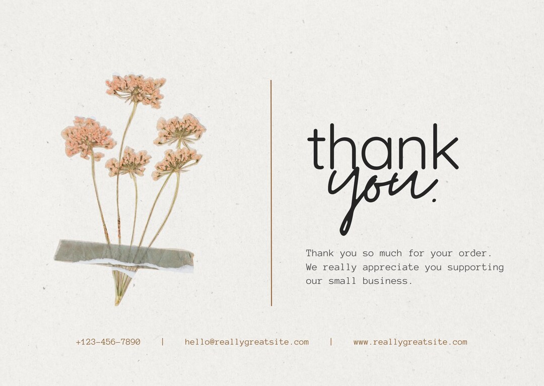 Vintage Thank You Card - Etsy