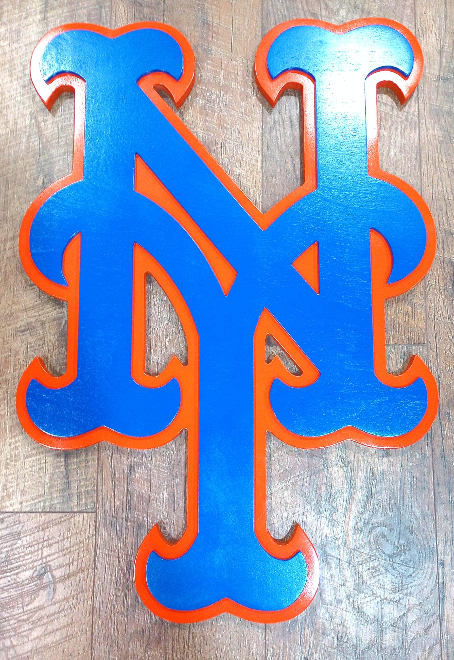 NY Mets "ny" Wall Art / Sign - 24" X 16" X 3/4" - 2 Layer, 3D Effect ...