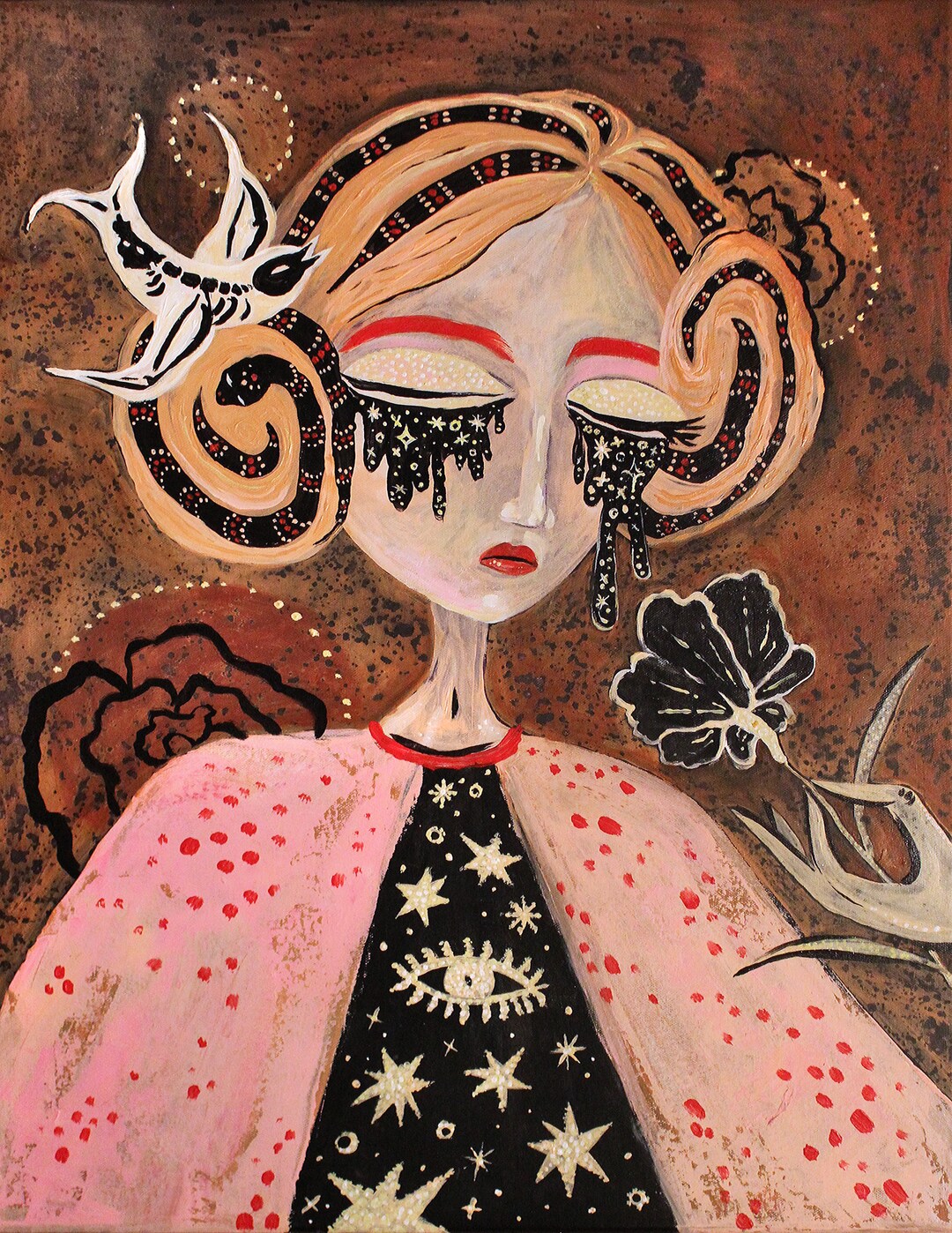 Signed Matted Print: Woman Shedding Tears of Stars - 11x14 Art - Etsy