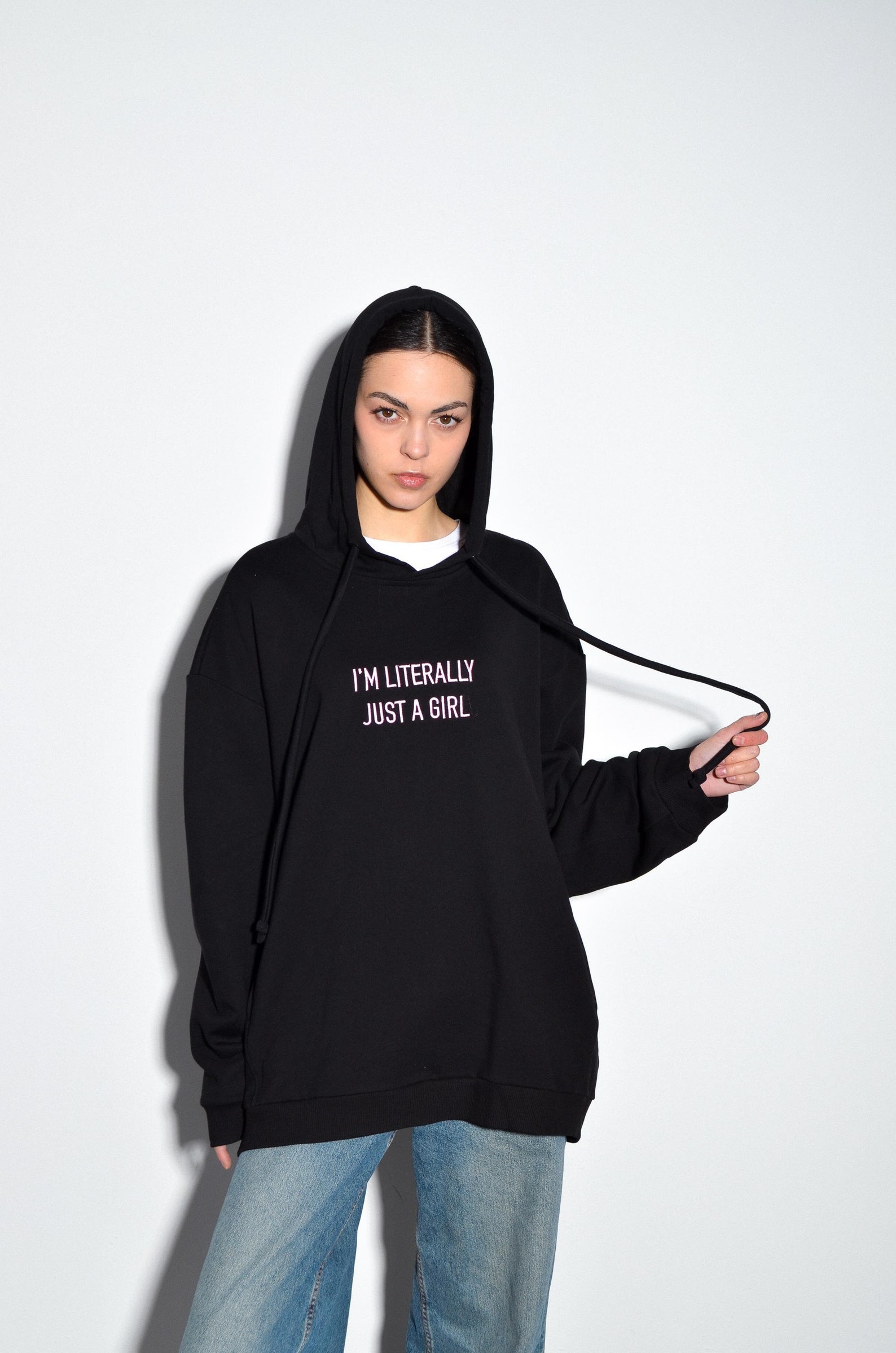 Black Oversized High Quality Hoodie | Embroidered, 100% COTTON | I'm ...