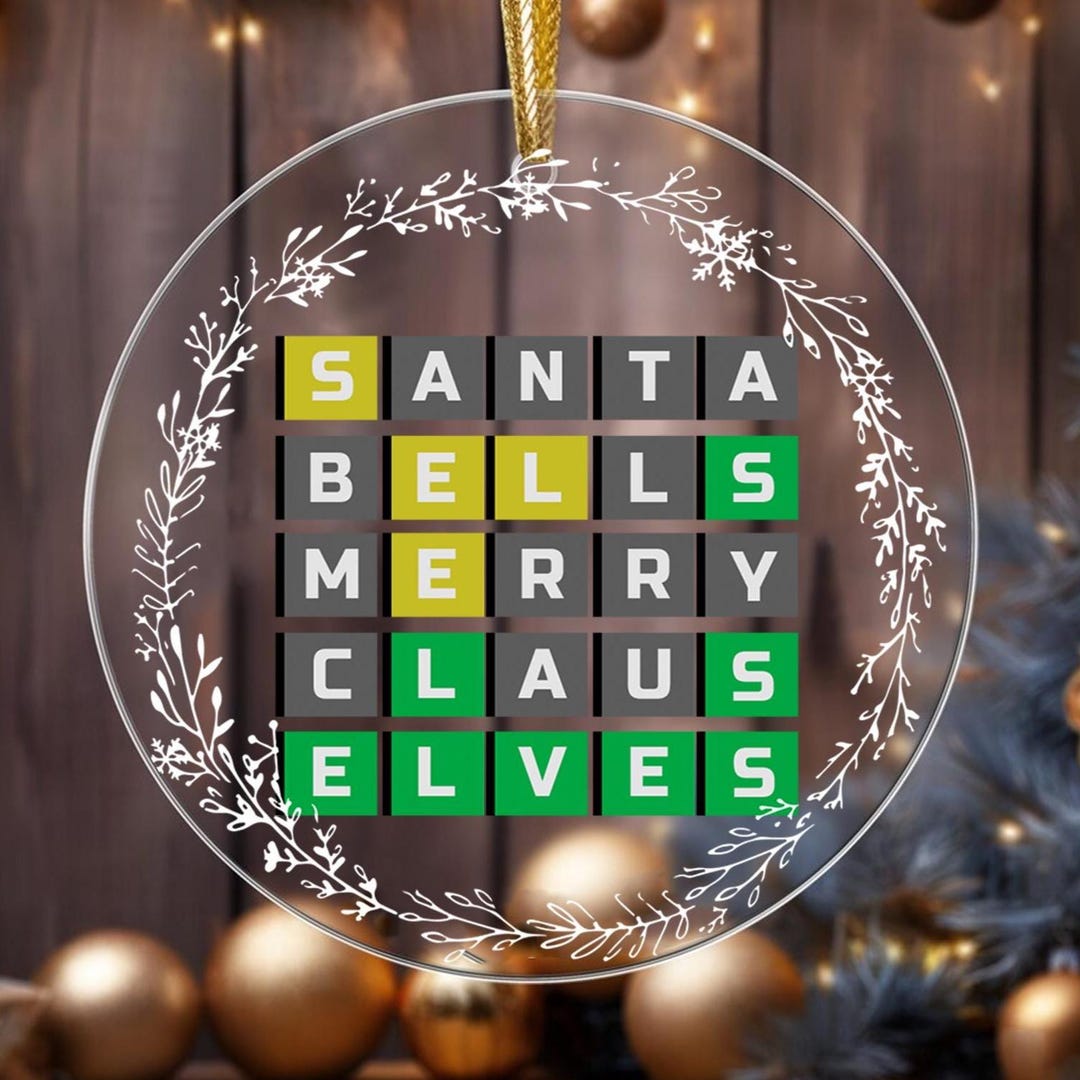 Personalized Wordle Acrylic Christmas Ornament, Wordle 2025 Ornament ...