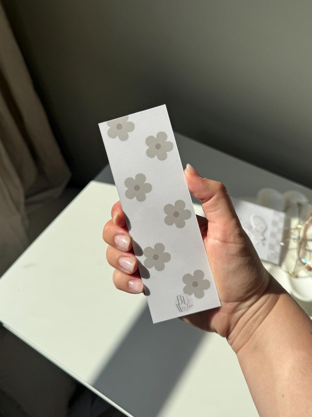 Handmade Beige Bookmark W/ Flowers – Floral Aesthetic Bookmark ...