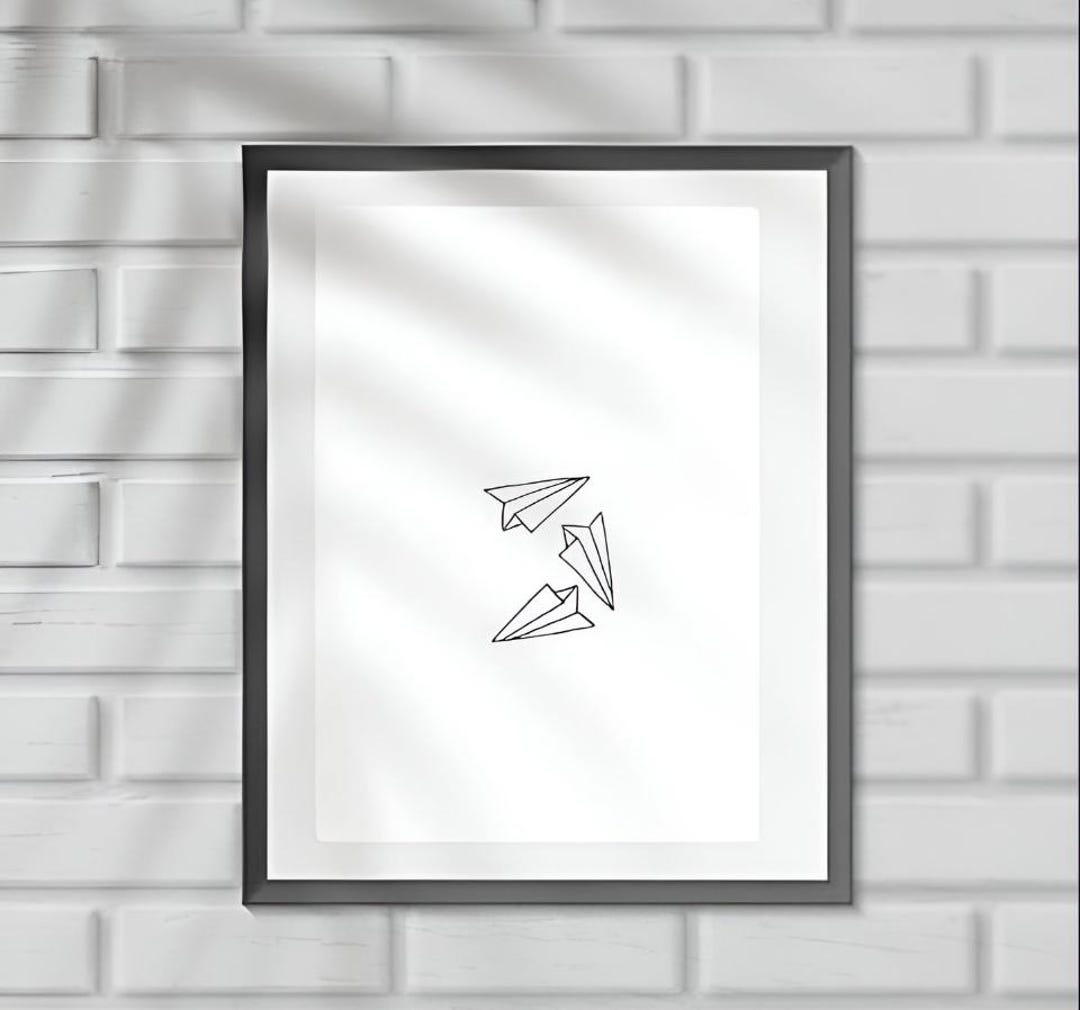 Simple Paper Airplane Print - Etsy