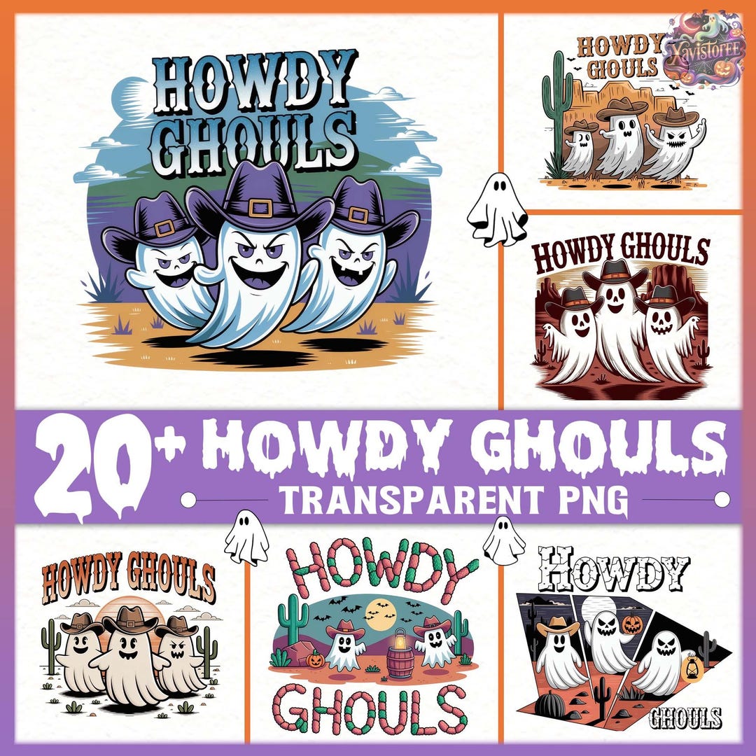 Cowboy Halloween Png Bundle, Howdy Ghouls Png, Western Halloween Png ...
