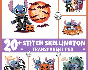 Jack Skellington Png Bundle, 6 PNG Jack and IT, Stitch Jack Scrump Png ...