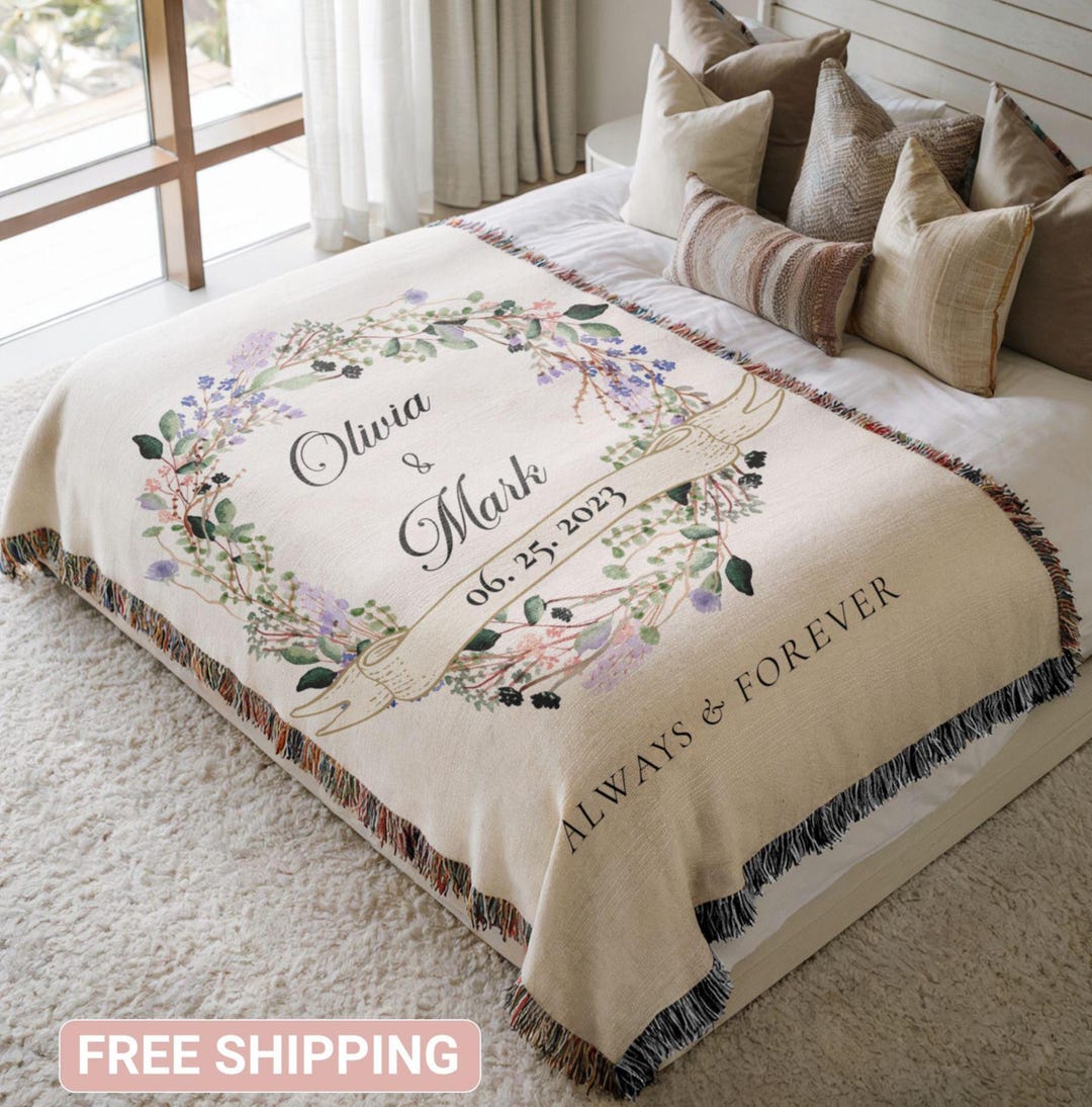 Personalized Wedding Blanket Gift for Couple Engagement Gift for Couple ...