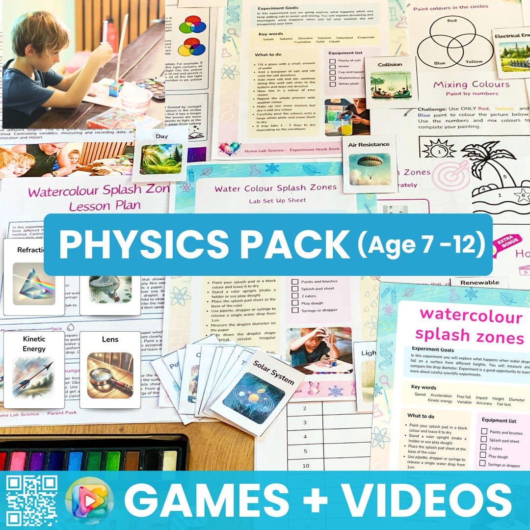 Physics Homeschooling Bundle - Experiments - Worksheets - Flashcards ...