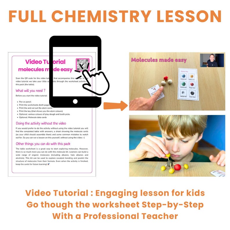 Molecules Lesson - Tutorial and Worksheet - Chemical Structure ...