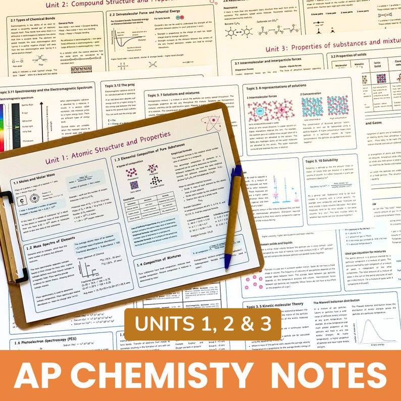 AP Chemistry Notes - Units 1 - 3 - Digital Study Guide - Summary Notes ...