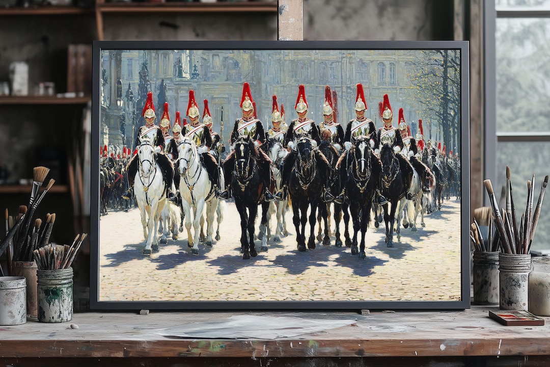 Fine Art Oil Painting British Royal Horse Guards Parade, Ceremonial ...
