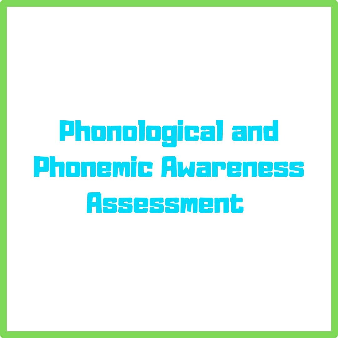Phonological and Phonemic Awareness Student Assessment - Etsy
