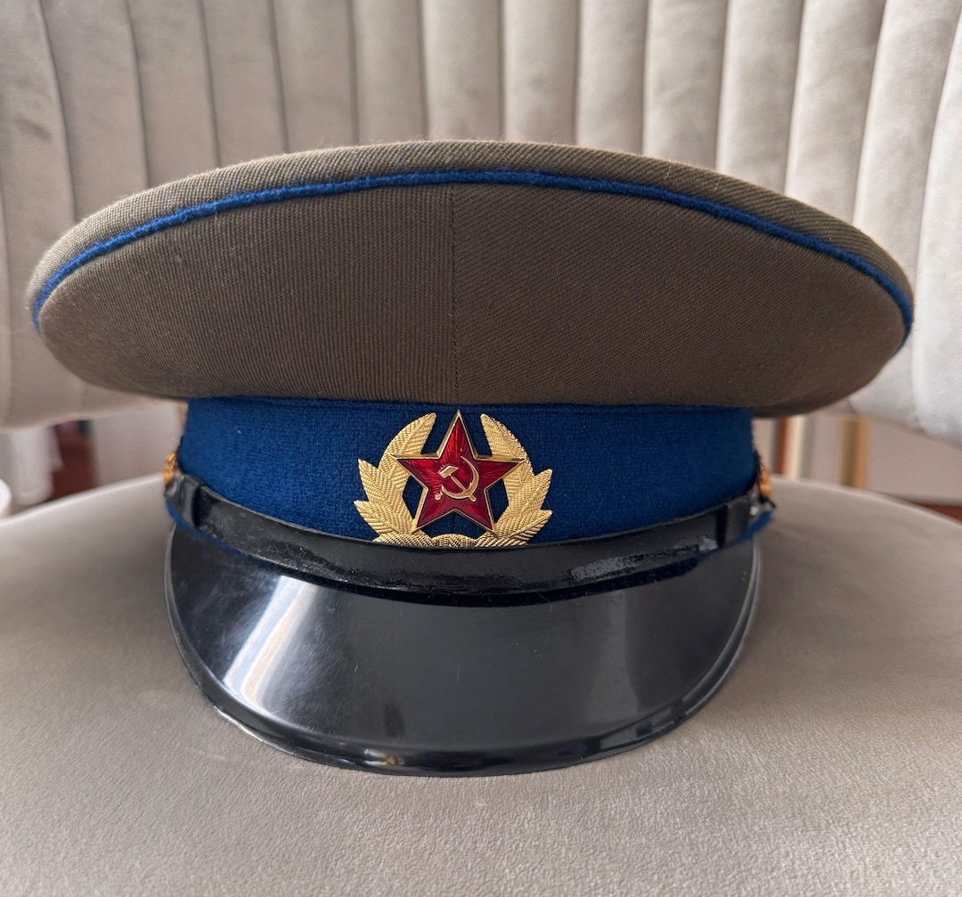 Original Soviet KGB Visor Commander Cap. Vintage USSR Secret Police Hat ...