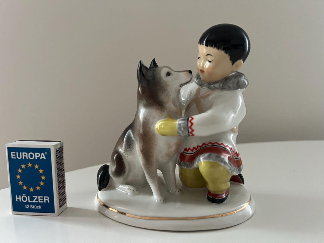 Russian Vintage USSR Lomonosov Porcelain Factory LFZ Inuit Sakha Boy ...