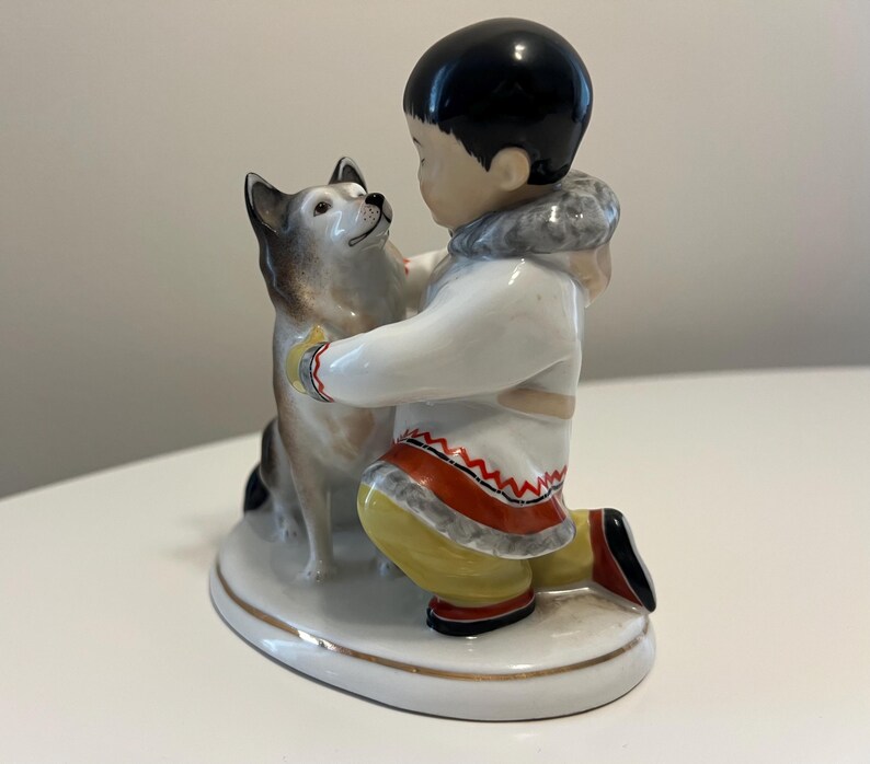 Russian Vintage USSR Lomonosov Porcelain Factory LFZ Inuit Sakha Boy ...