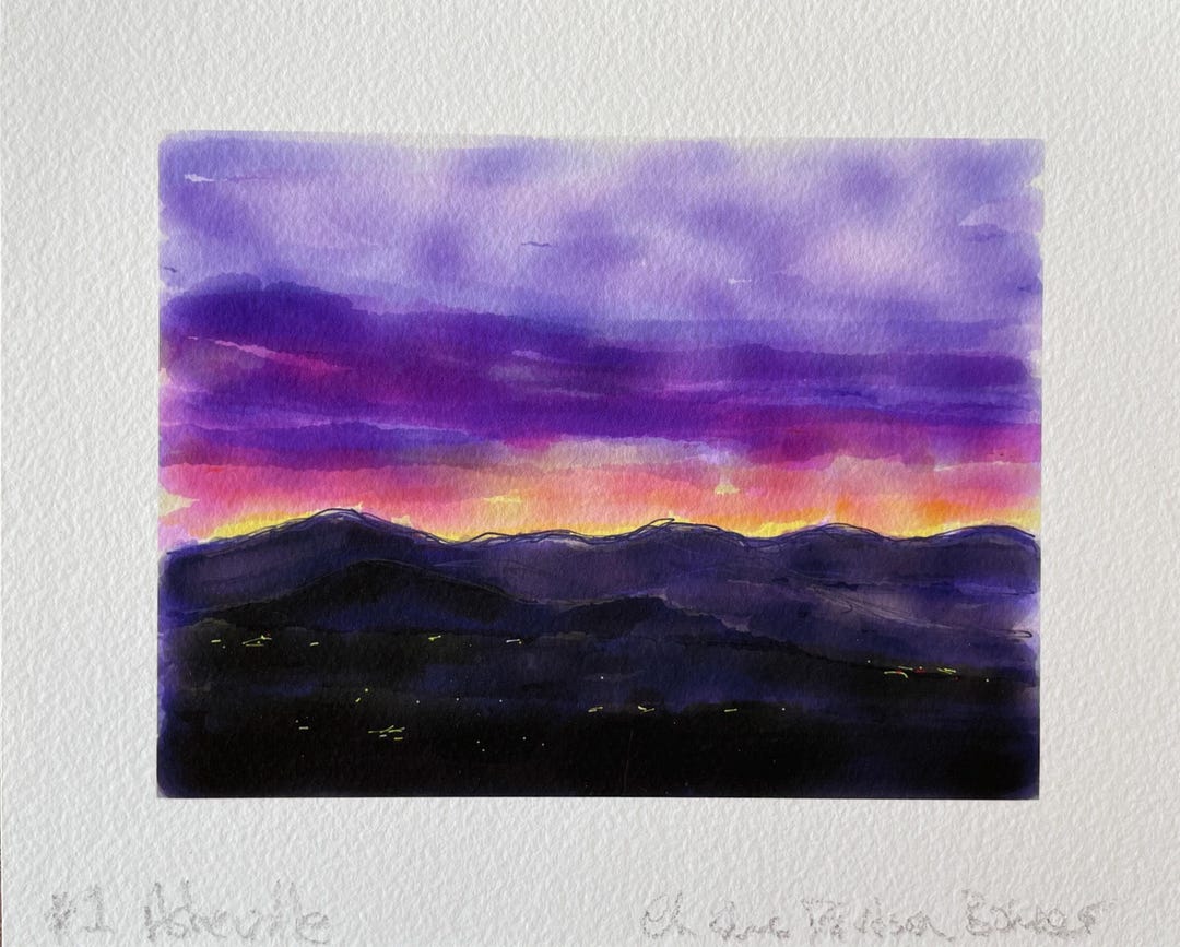 Asheville #1, Dusk, 2014, Giclee Print of My Original I Pad Painting on ...